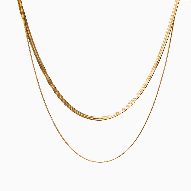 Double Snake Chain Necklace